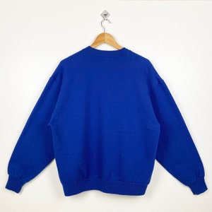 90s Hamilton Big Blue Crewneck Sweatshirt Print Logo Blue Color Mens L ...