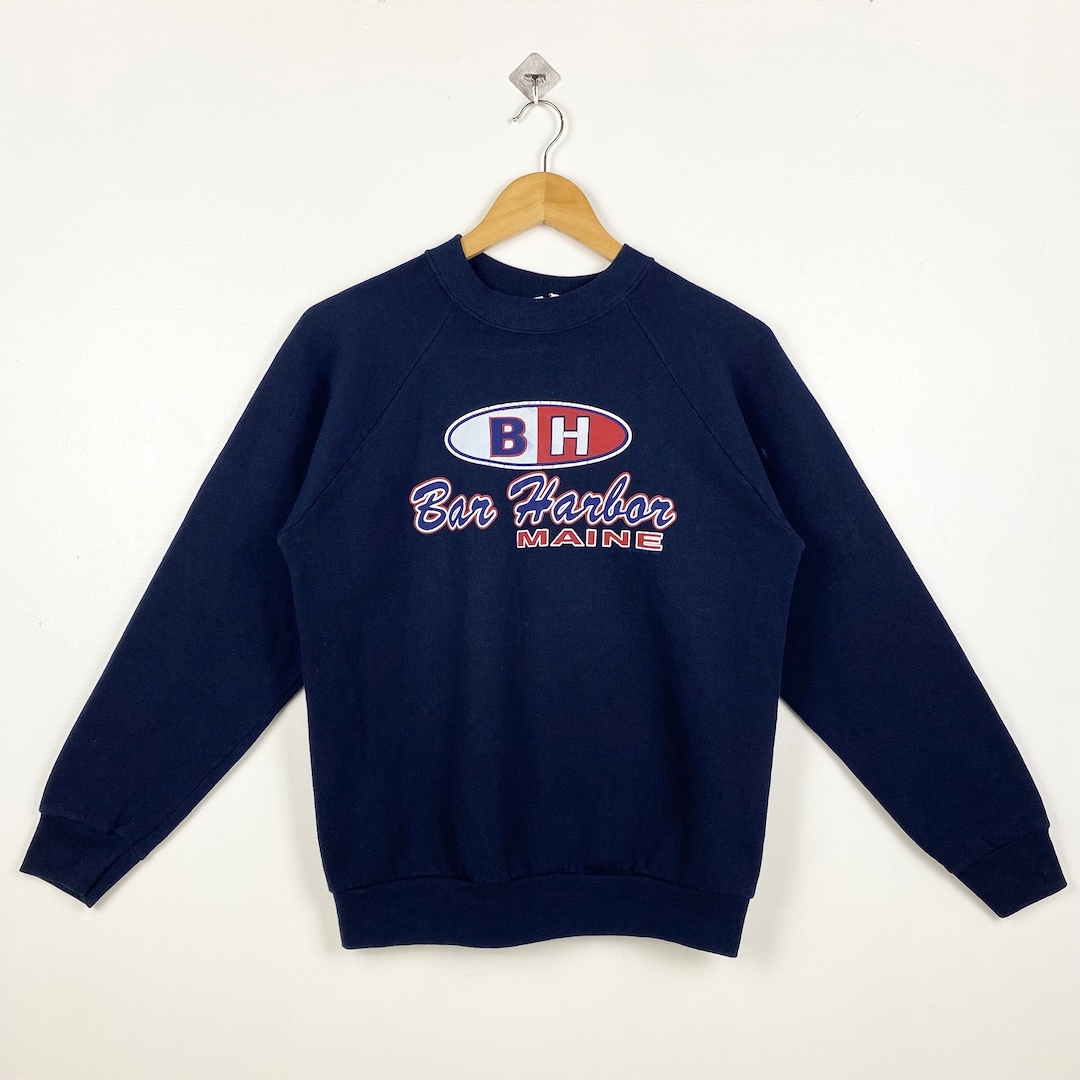 90s Bar Harbor Maine Crewneck Sweatshirt Print Logo Blue Color Men’s ...