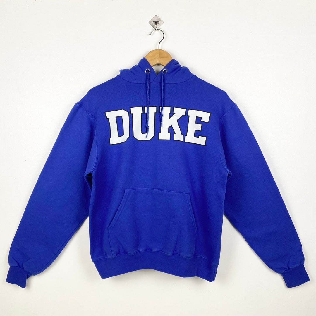 Vintage NCAA Duke University ‘blue Devils’ Hoodie Print Logo Blue Color ...