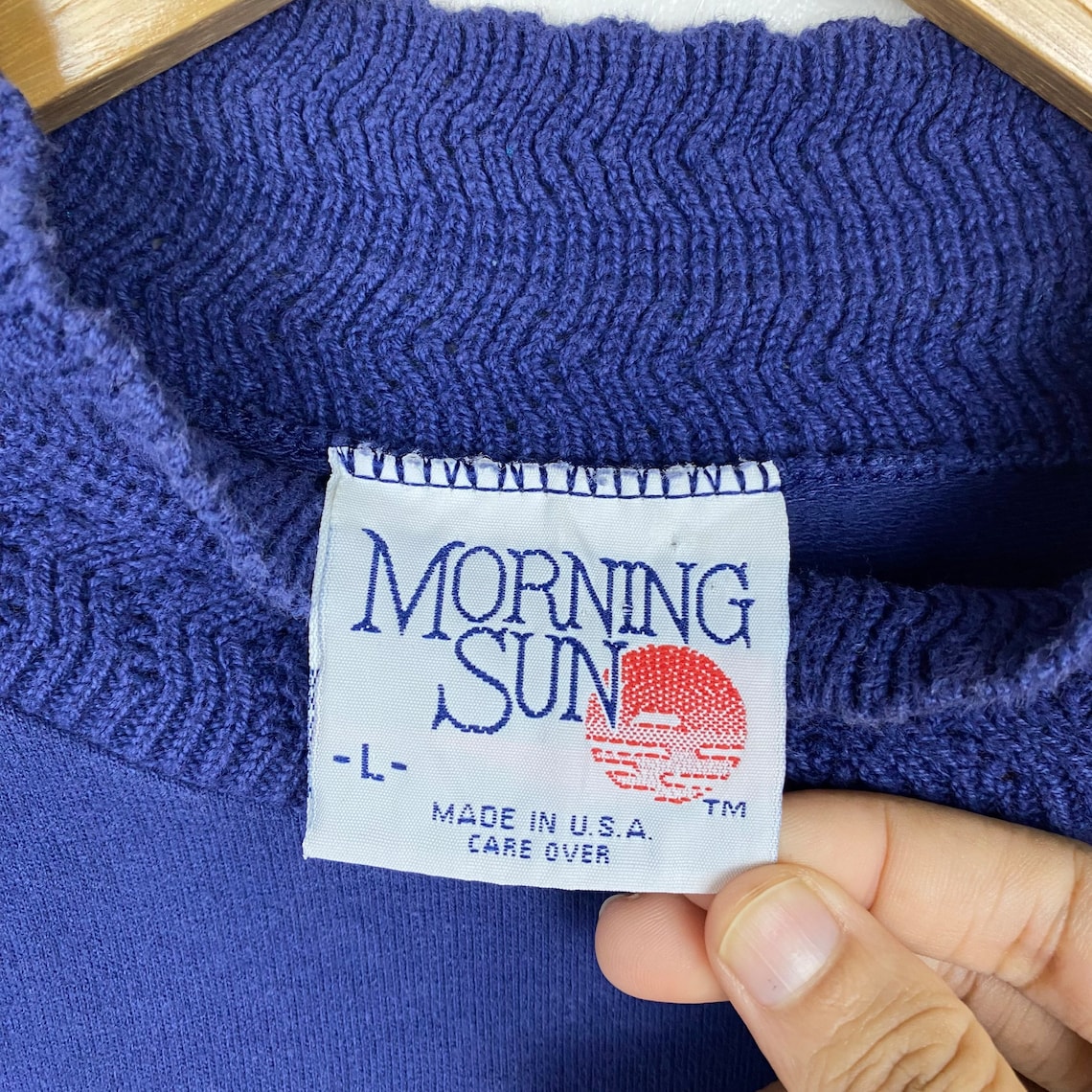 90s Morning Sun Flowers Crewneck Sweatshirt Print Logo Blue Color ...