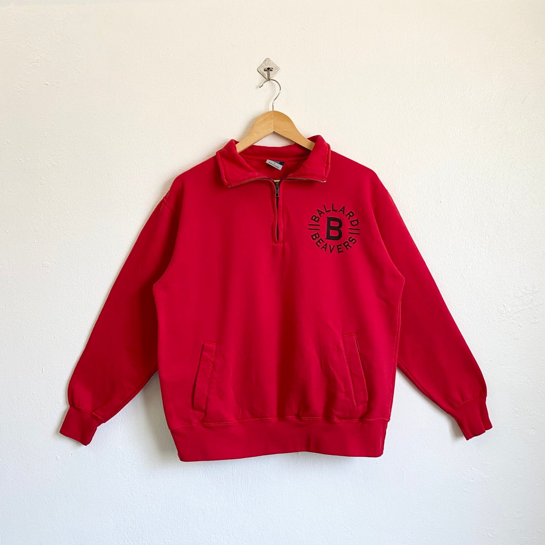 Vintage Ballard Beavers Sweatshirt Print Logo Red Color Men’s S - Etsy