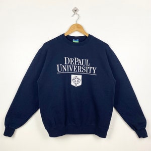 Vintage NCAA Depaul University blue Demons Crewneck Sweatshirt ...