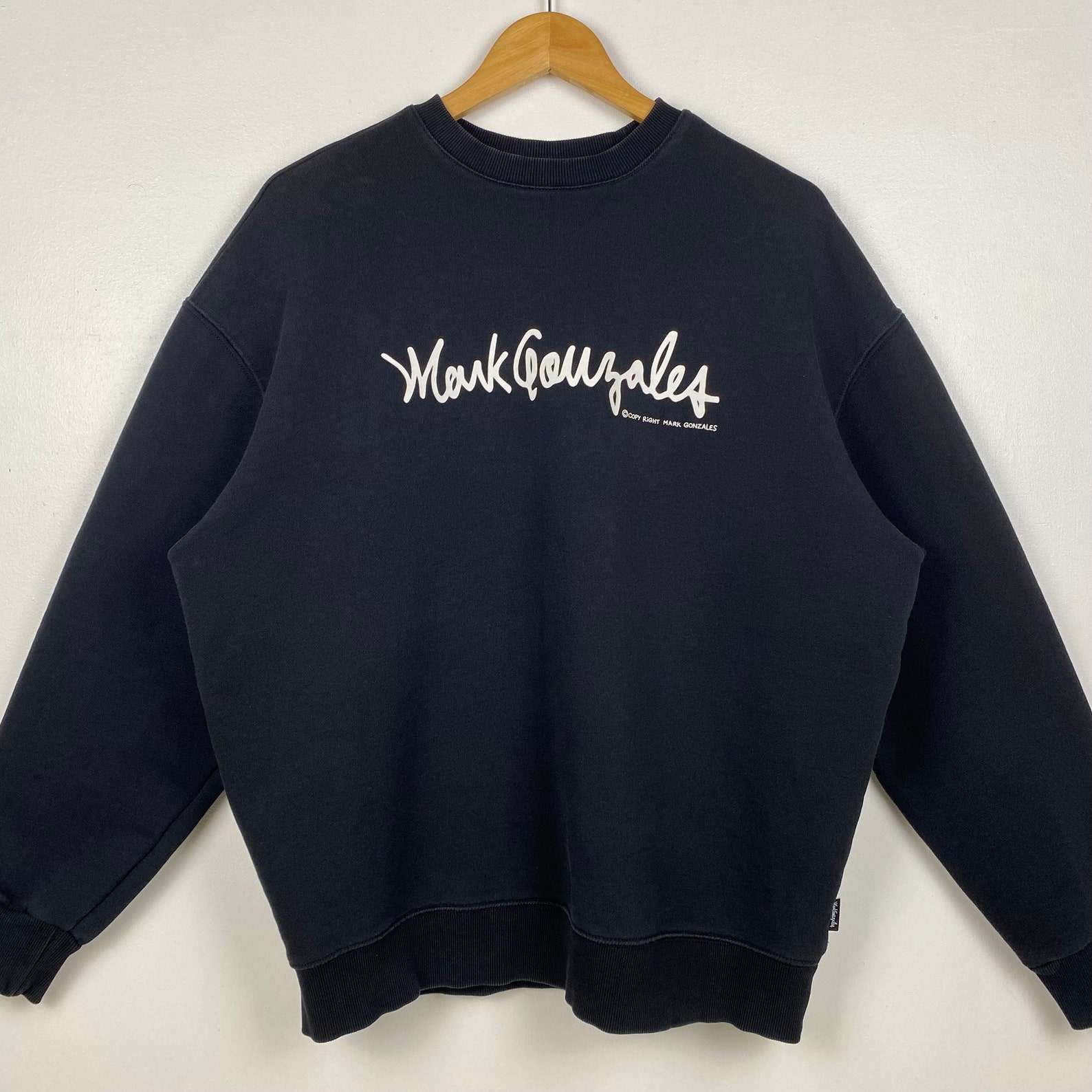 Vintage Mark Gonzales Crewneck Sweatshirt Print Logo Black Color Mens ...