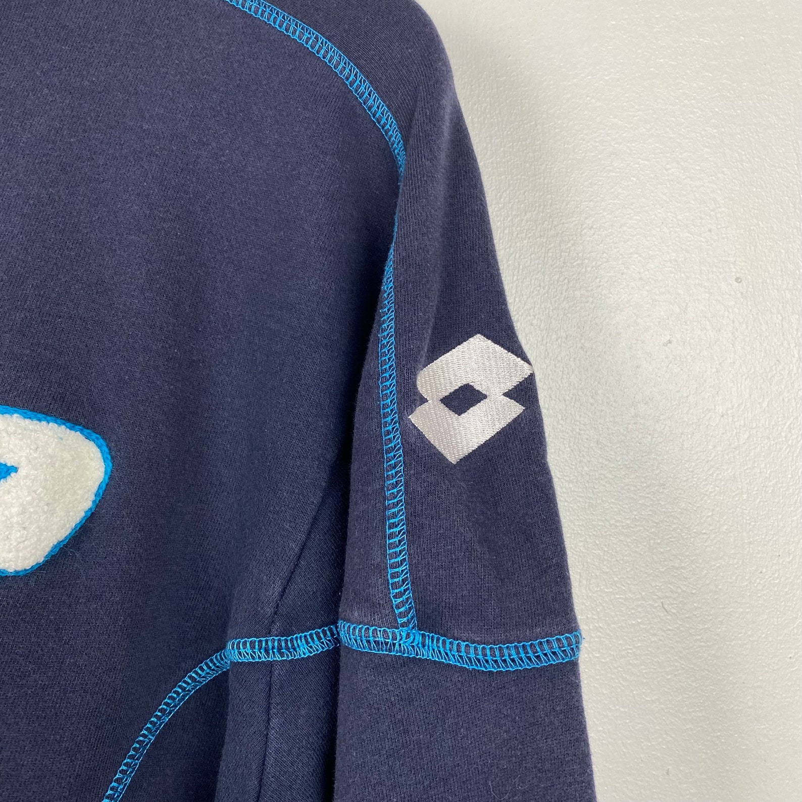 90s Lotto Crewneck Sweatshirt Embroidery Logo Blue Color Mens Fit S - Etsy