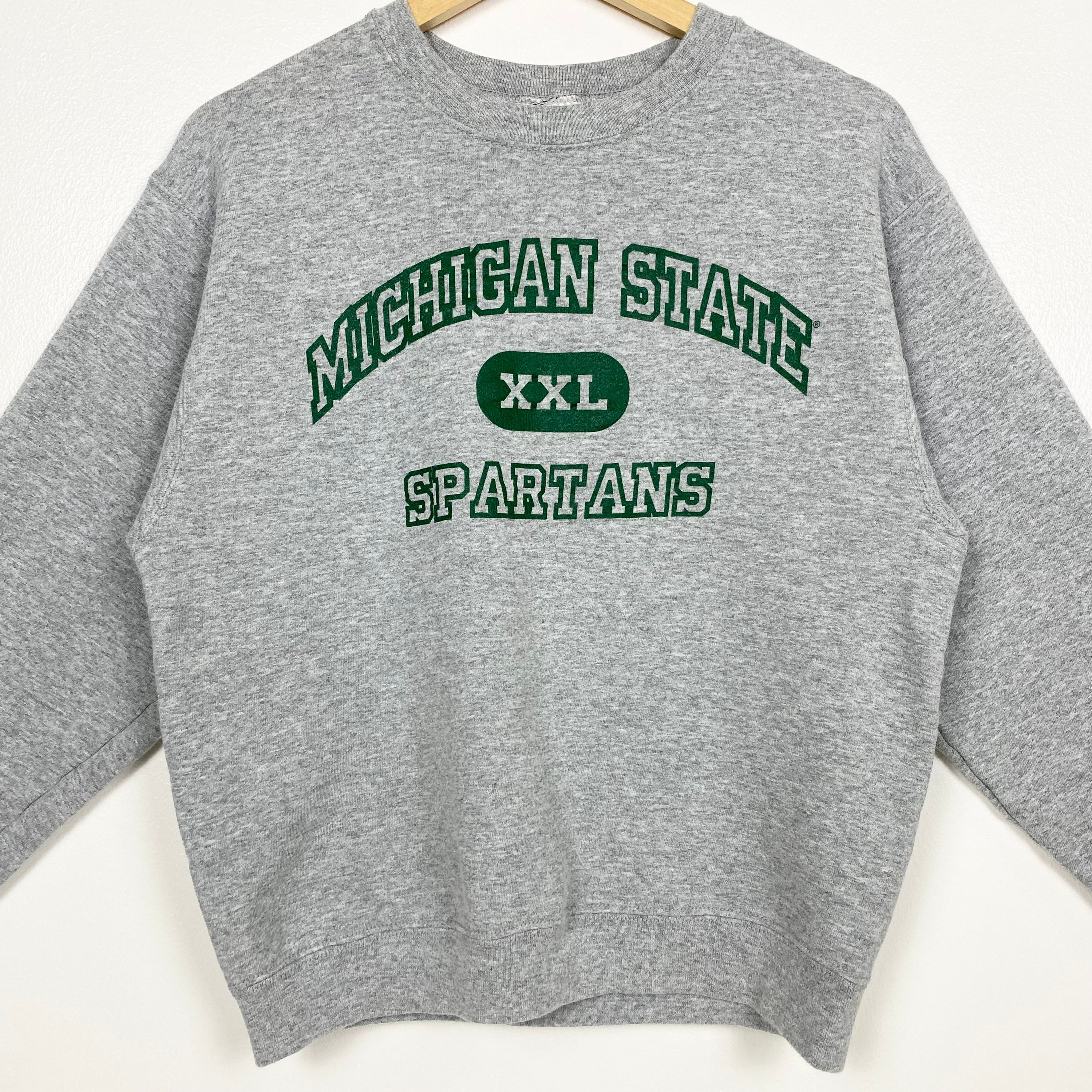 Vintage Michigan State University Spartans Crewneck Sweatshirt Print ...