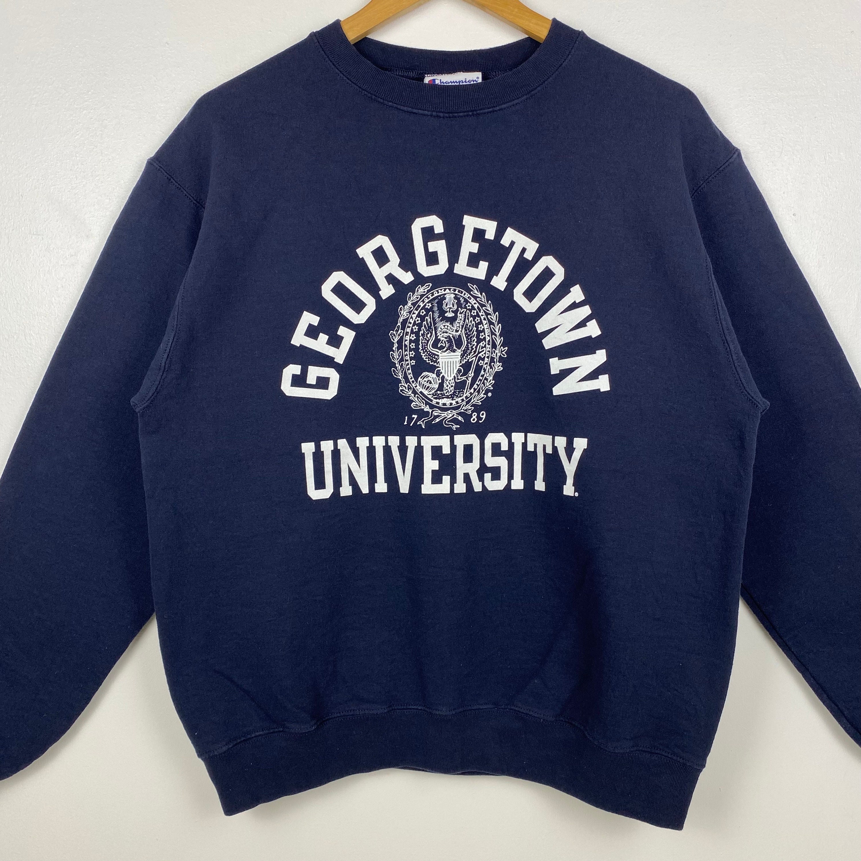Vintage NCAA Georgetown University hoyas Crewneck Sweatshirt Print Logo ...