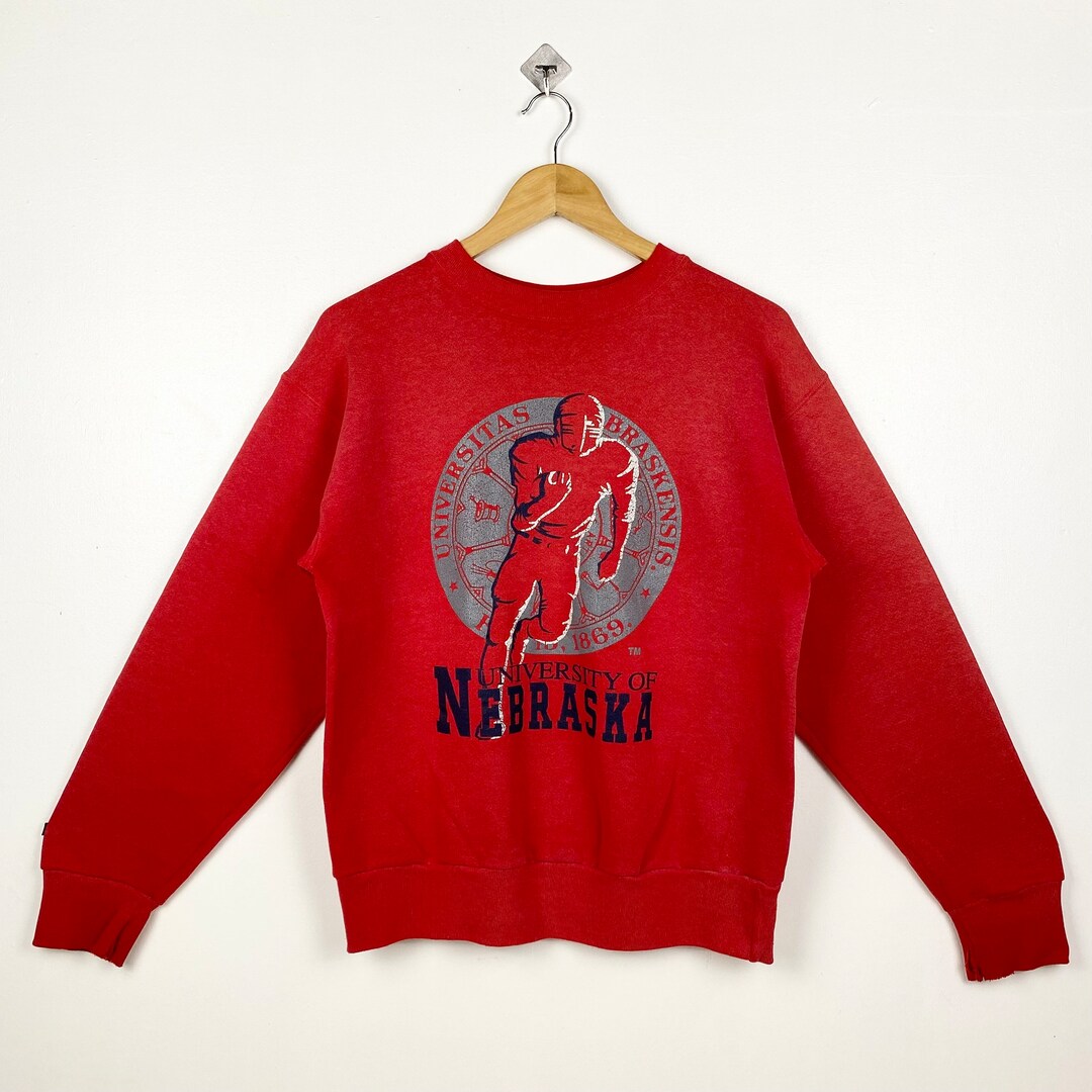 90s Distressed NCAA University of Nebraska–lincoln Cornhuskers Crewneck ...