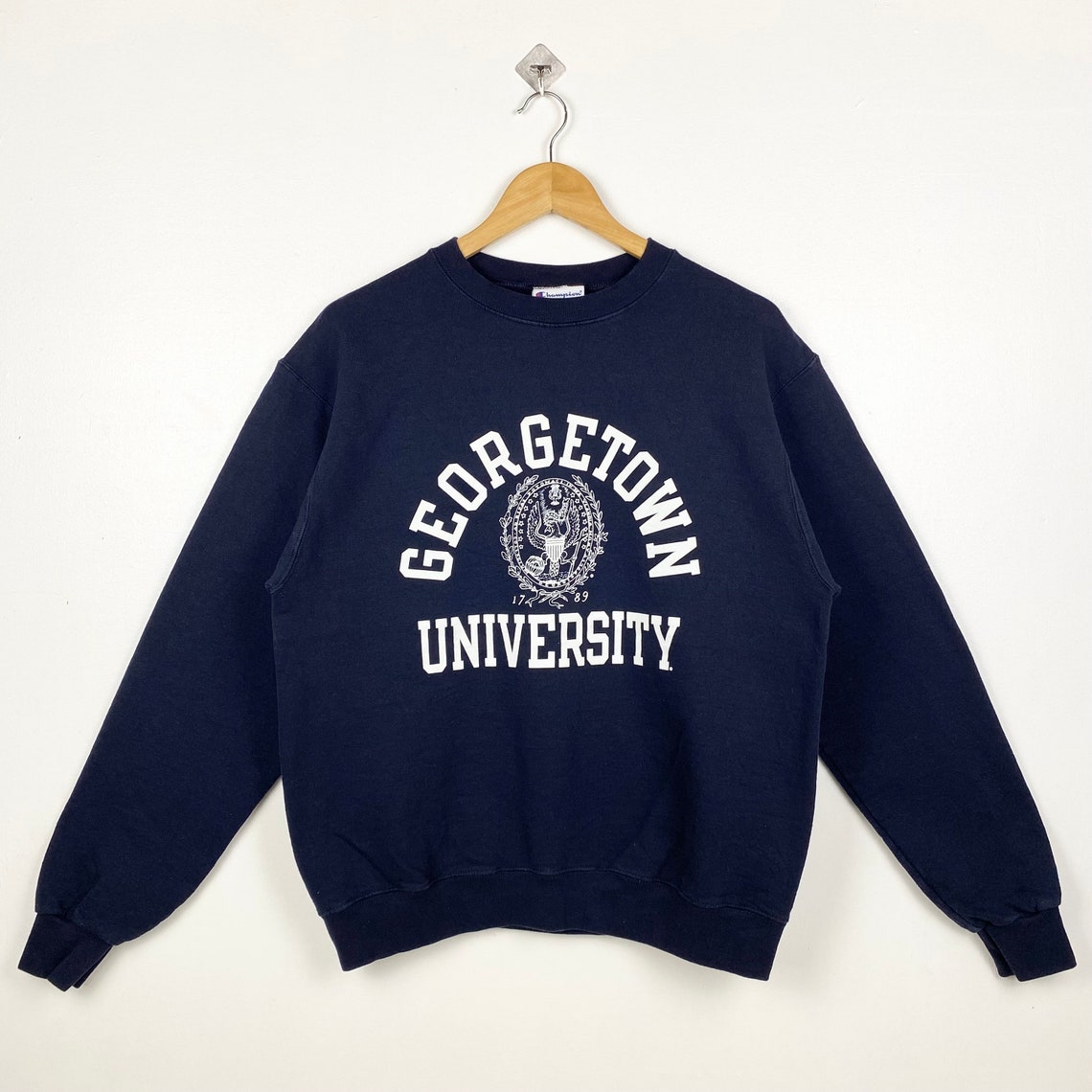 Vintage NCAA Georgetown University hoyas Crewneck Sweatshirt Print Logo ...