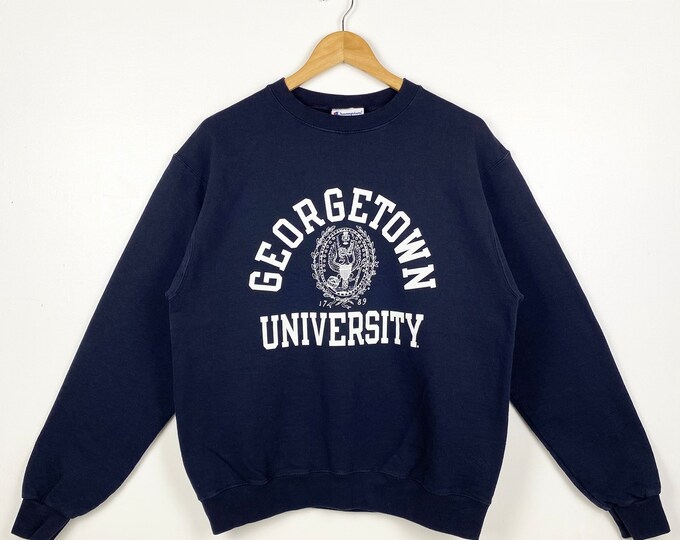 Vintage NCAA Georgetown University ‘hoyas’ Crewneck Sweatshirt Print ...