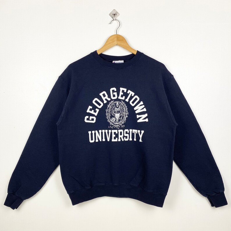 Vintage NCAA Georgetown University hoyas Crewneck Sweatshirt Print Logo ...