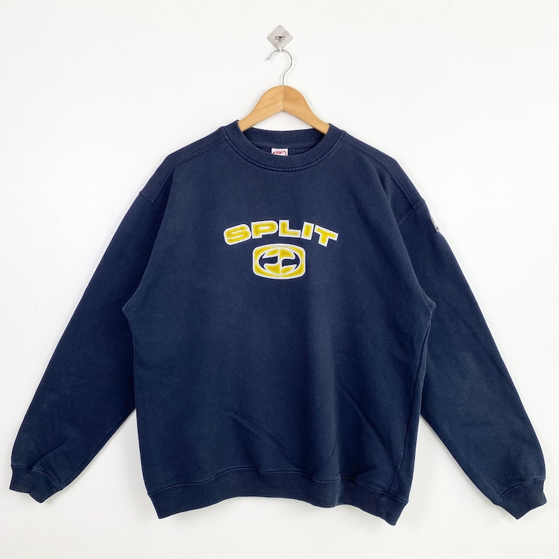 Vintage Split Crewneck Sweatshirt Print Logo Bue Color Men’s L - Etsy