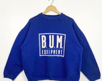 Vintage BUM Equipment Soft Grey Sweatshirt Large Bum Jeans Crewneck Bum ...