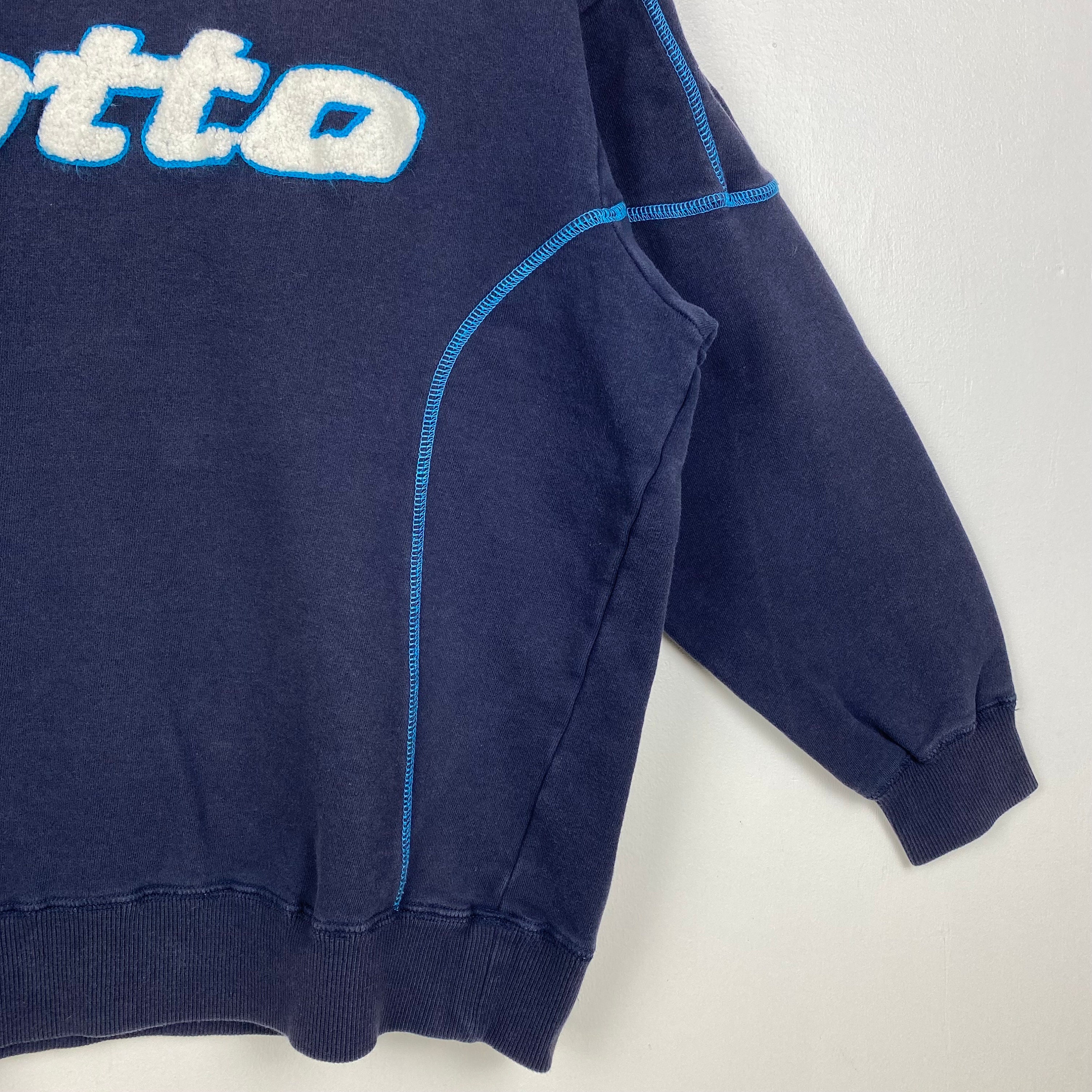90s Lotto Crewneck Sweatshirt Embroidery Logo Blue Color Mens Fit S - Etsy