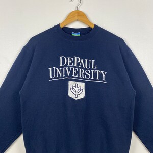 Vintage NCAA Depaul University blue Demons Crewneck Sweatshirt ...
