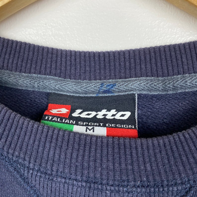 90s Lotto Crewneck Sweatshirt Embroidery Logo Blue Color Mens Fit S - Etsy