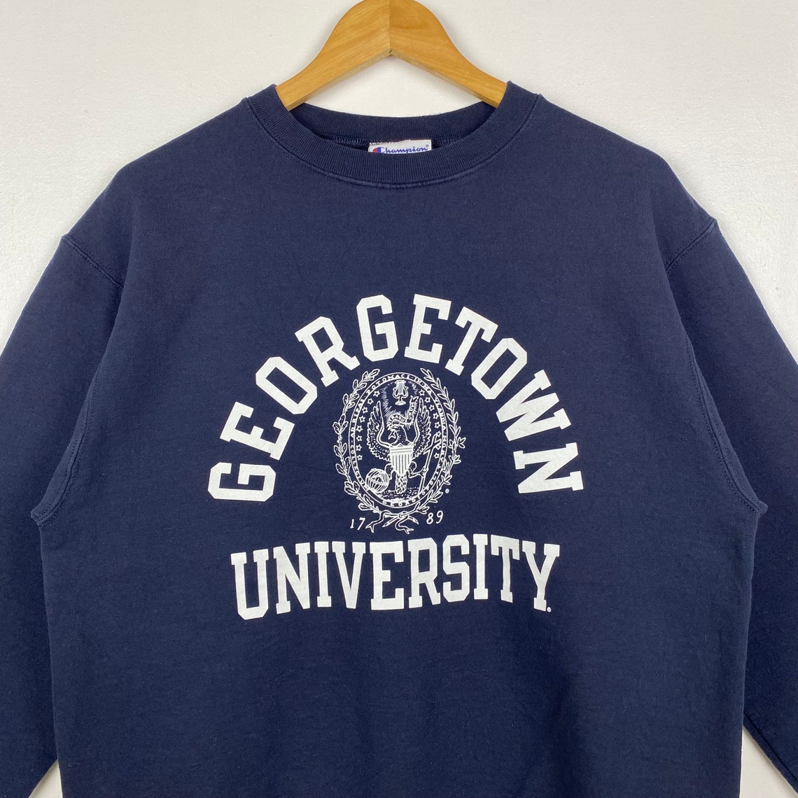 Vintage NCAA Georgetown University hoyas Crewneck Sweatshirt Print Logo ...