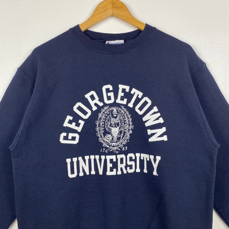 Vintage NCAA Georgetown University hoyas Crewneck Sweatshirt Print Logo ...