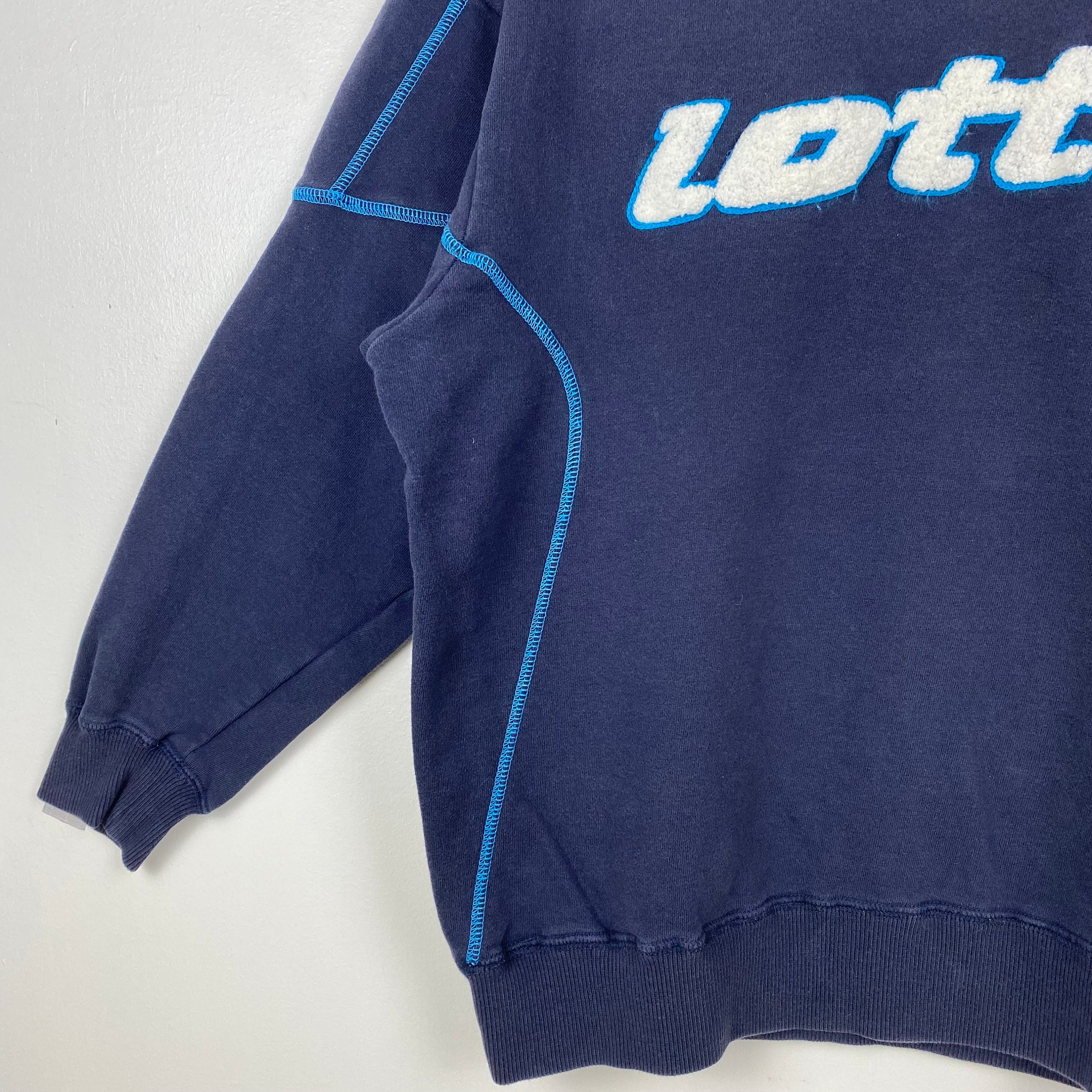 90s Lotto Crewneck Sweatshirt Embroidery Logo Blue Color Mens Fit S - Etsy