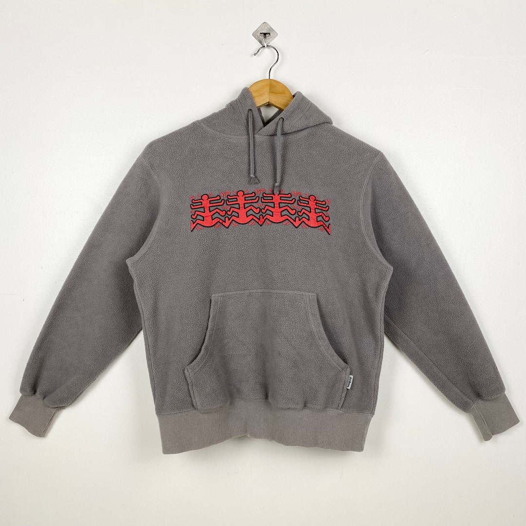 Vintage Keith Haring Hoodie Print Logo Grey Color Men’s S - Etsy