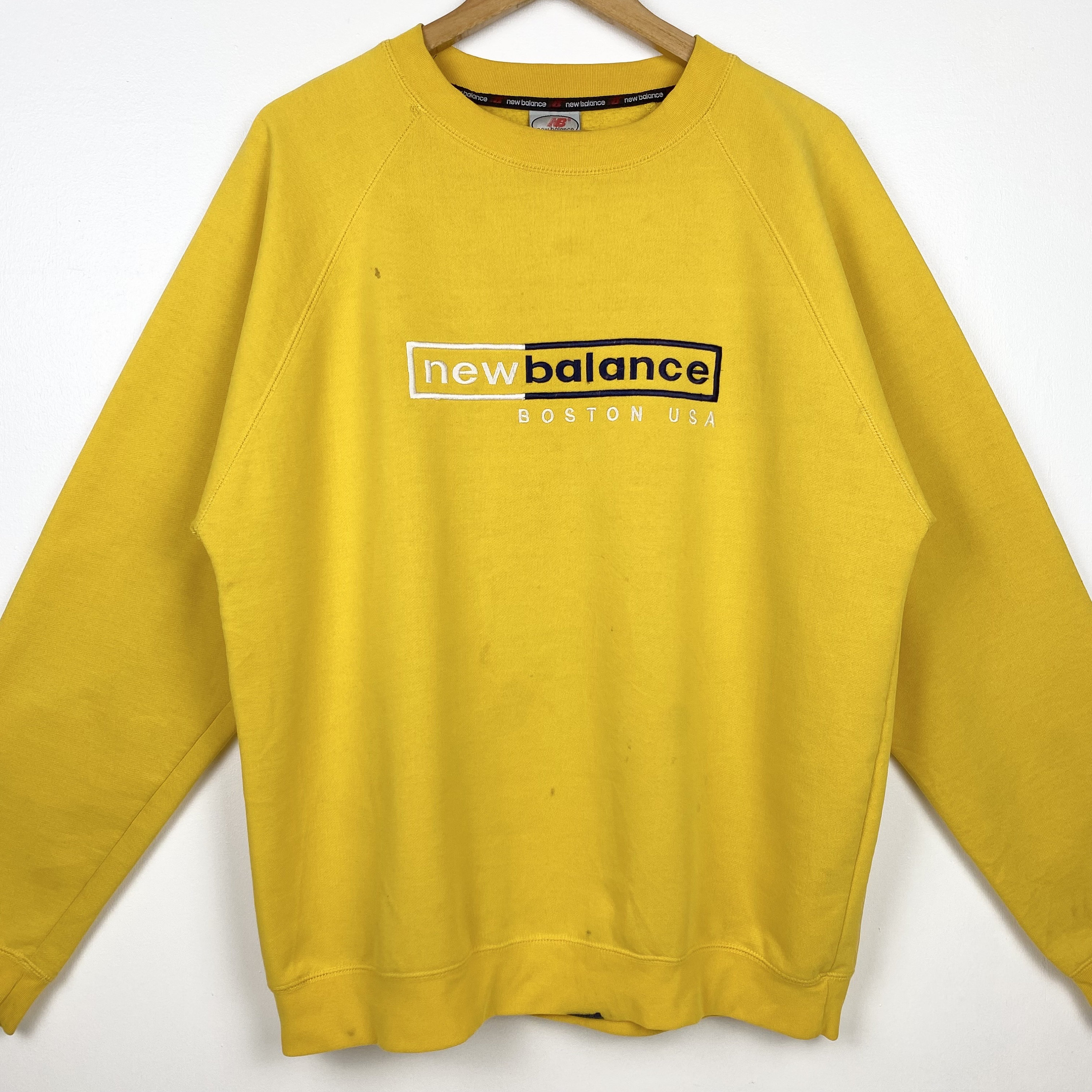 Vintage New Balance Crewneck Sweatshirt Embroidery Logo Yellow Color ...