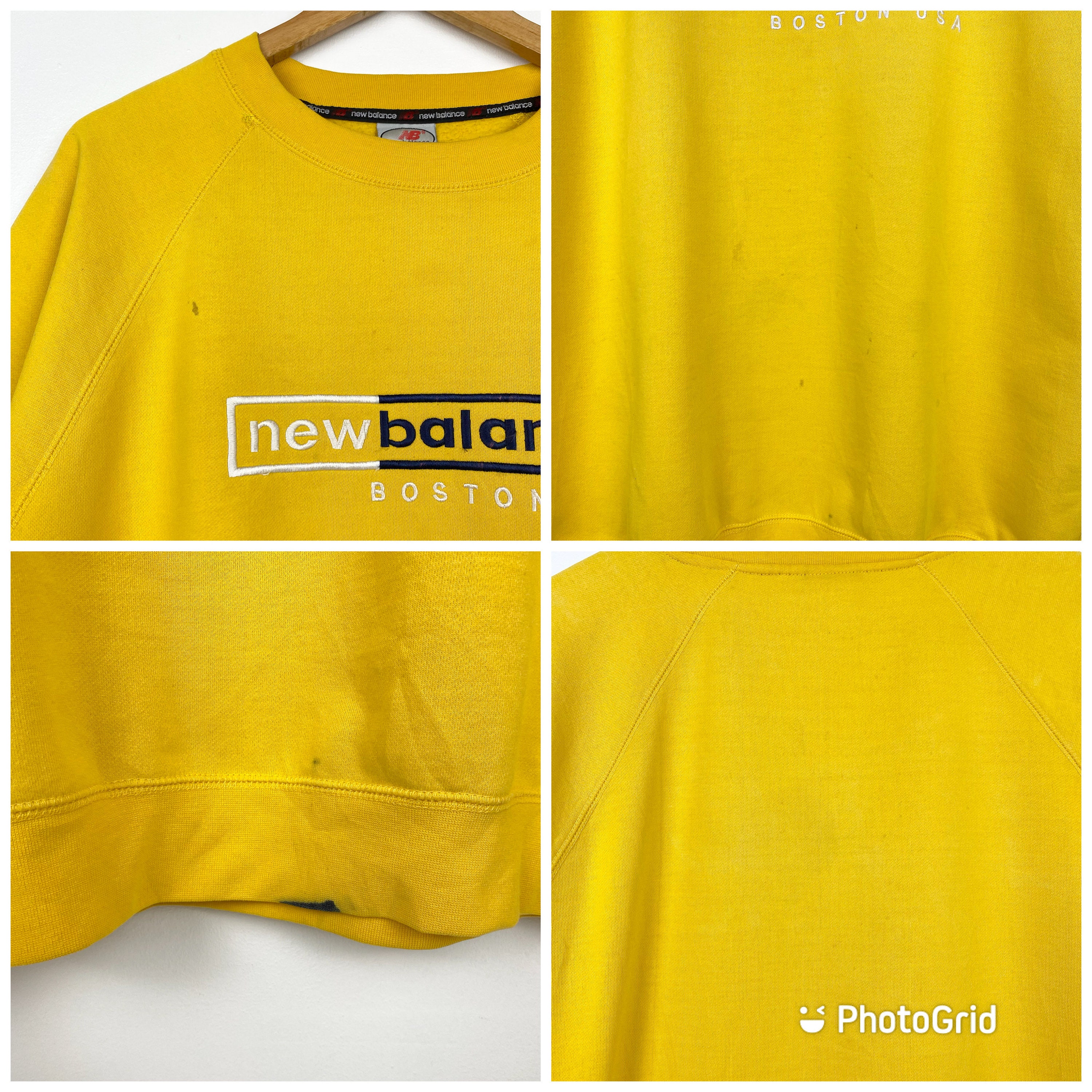 Vintage New Balance Crewneck Sweatshirt Embroidery Logo Yellow Color ...