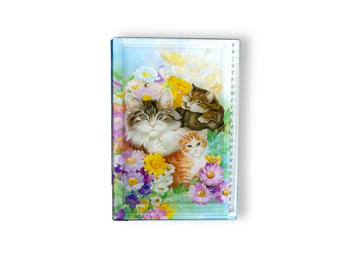 Cute NOS Vintage Pocket Address Book With Cat, Kittens and Flowers Lisa ...