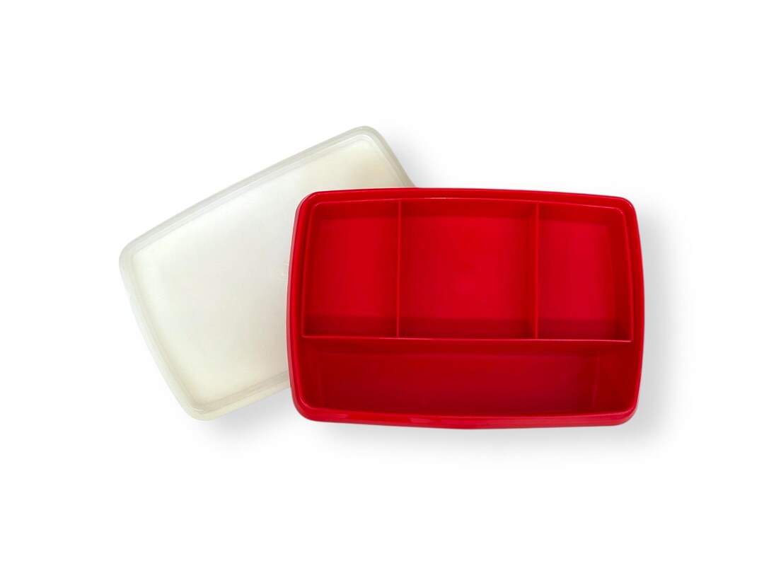 Vintage Tupperware Red Tuppercraft Storage Container With Removable Lid ...