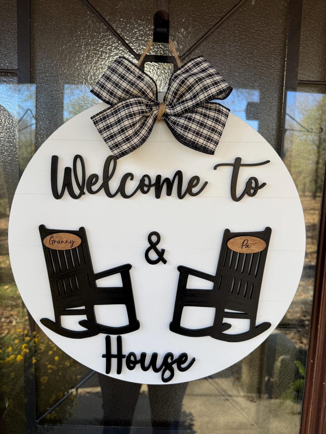 Personalized Welcome Rocking Chair Front Door Hanger, Porch Decor ...