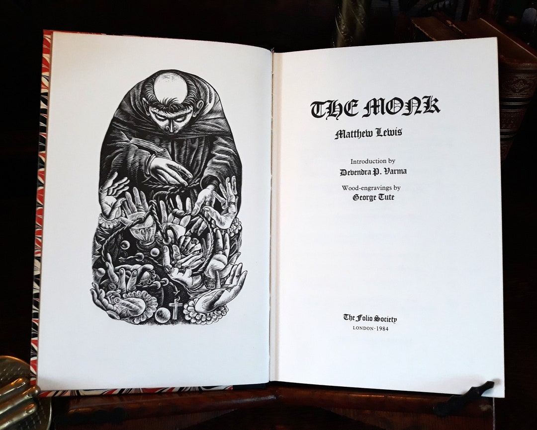 Gothic Horror the Monk by Matthew Lewis, Vintage Hardback Book, Folio ...