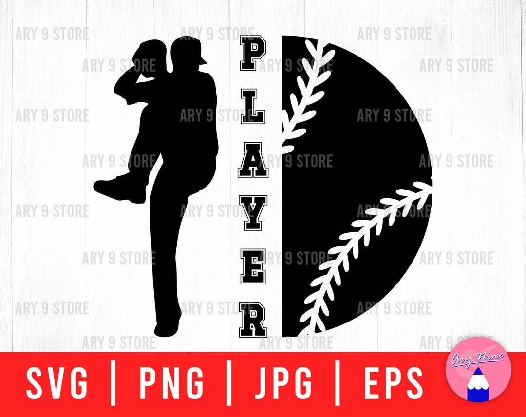 Pitcher Player Name Svg Png Eps Jpg Files | Baseball Player Name ...