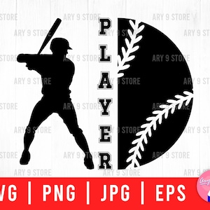 Baseball Player Custom Name Svg Png Eps Jpg Files Baseball / - Etsy