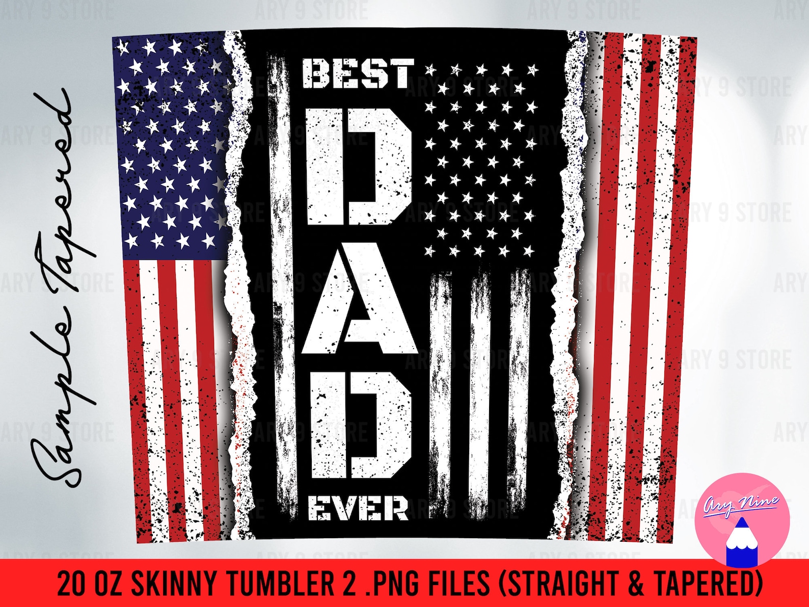 Best Dad Ever With American Flag Red Line Father's Day - Etsy