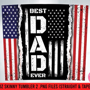Best Dad Ever With American Flag, Red Line, Father's Day Gift 20oz ...