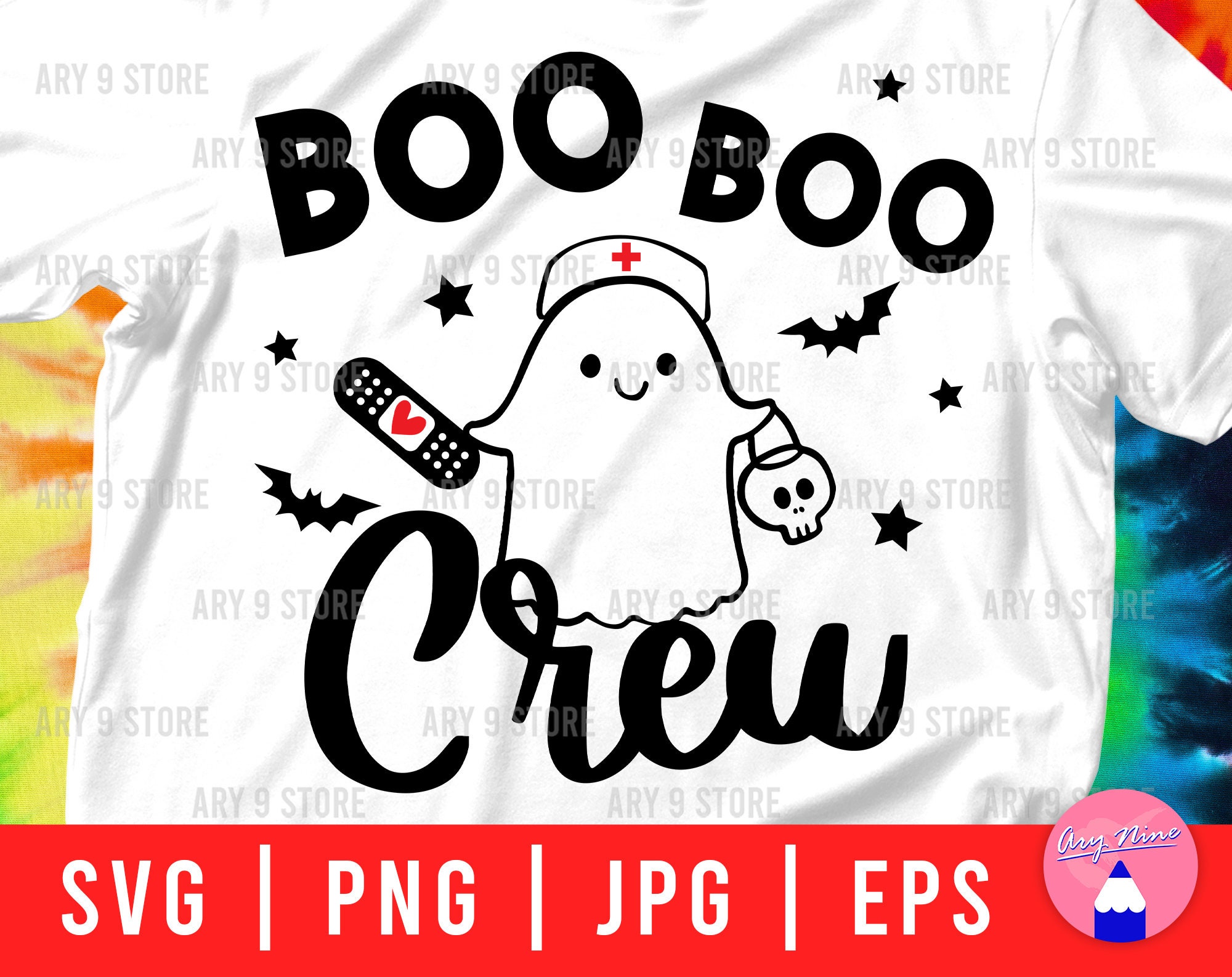 Boo Boo Crew With Cute Ghost Svg Png Eps Jpg Files Halloween | Etsy