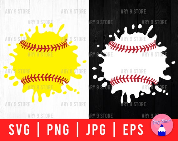 Splatter Baseball and Softball Svg Png Eps Jpg Files - Etsy