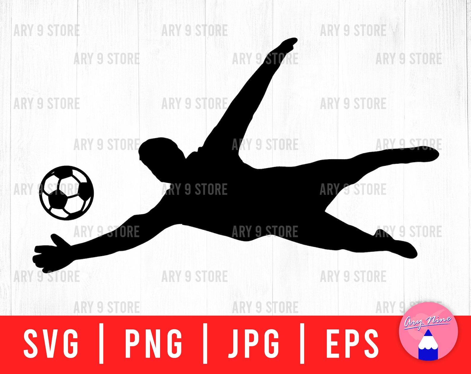 Soccer Goalkeeper Player Svg Png Eps Jpg Files Soccer Player - Etsy