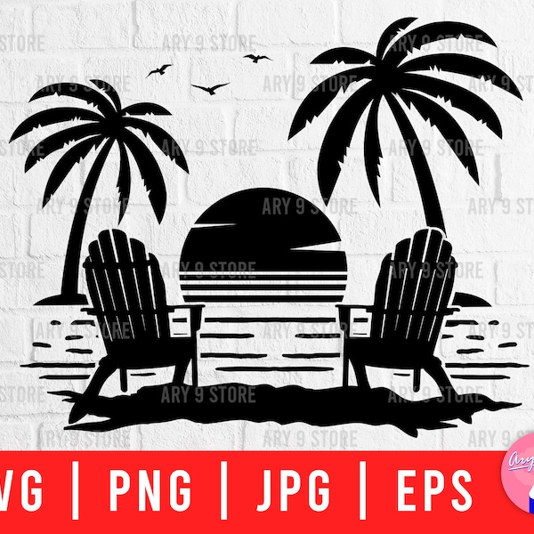 Beach Scene Svg - Etsy