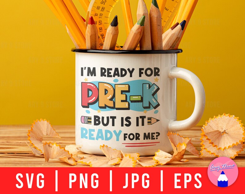 Ready for Pre-k Teacher SVG PNG, Back to School Design (digital ...