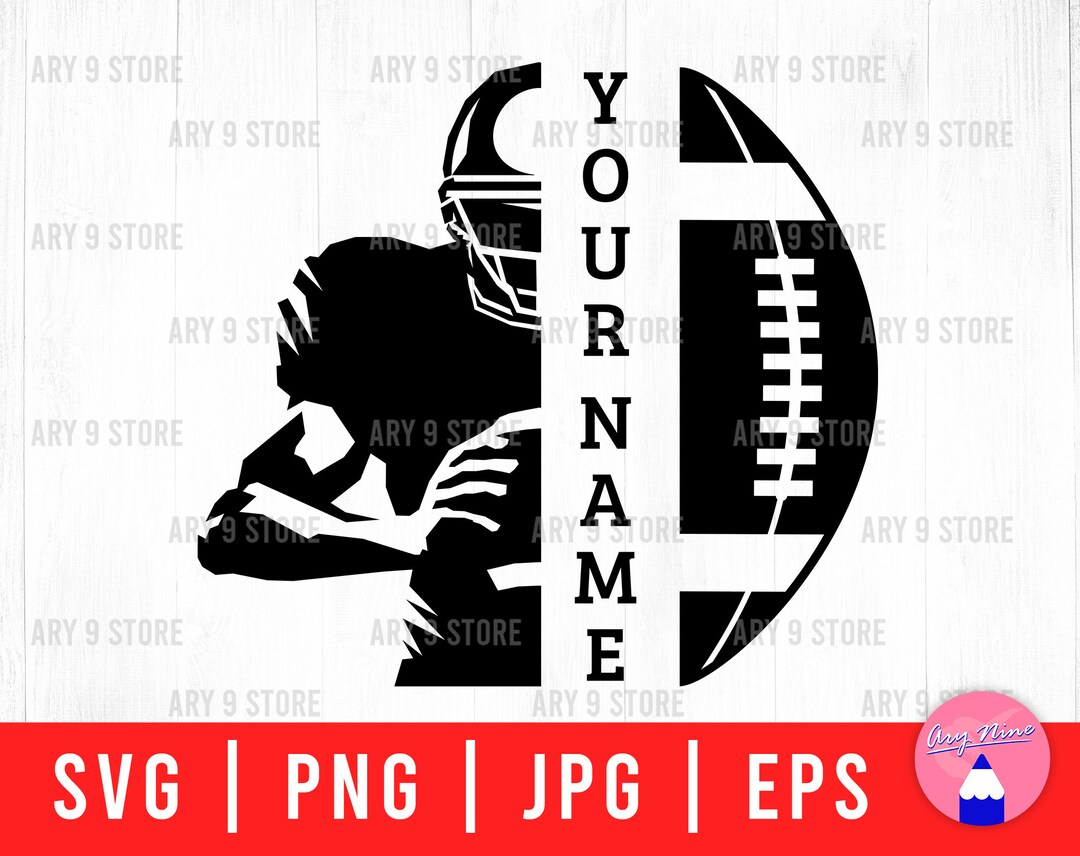 Football Name Frame SVG | DIY T-shirt, Sticker (digital Download) - Etsy