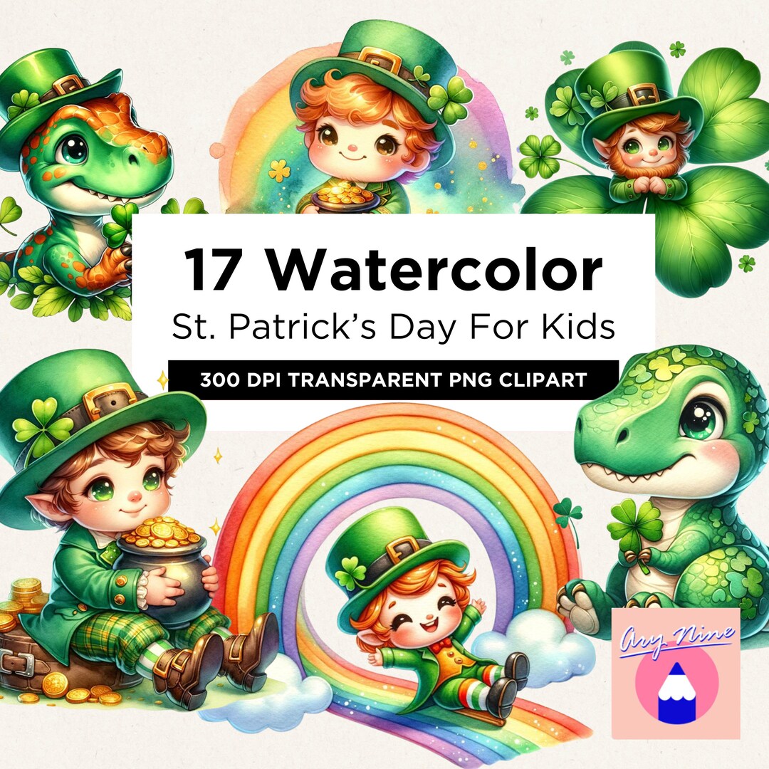 17 Watercolor St.patricks Day for Kids Character, Happy St Patricks Day ...
