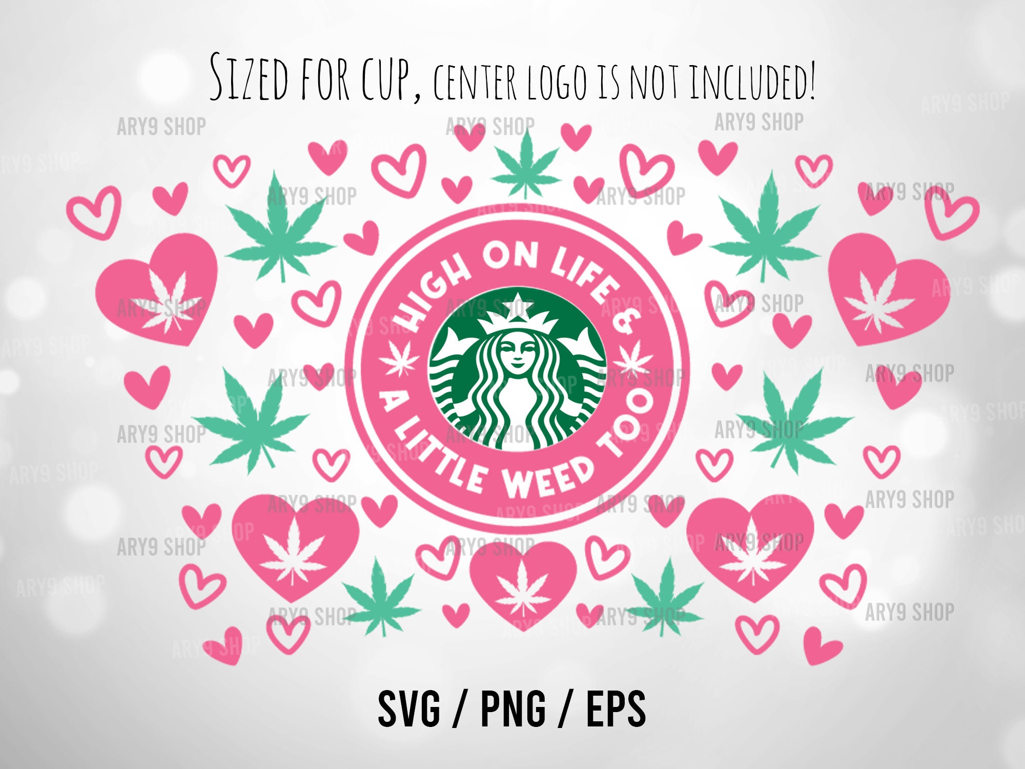 Full Wrap High on Life and A Little Weed Too With Heart Weed | Etsy