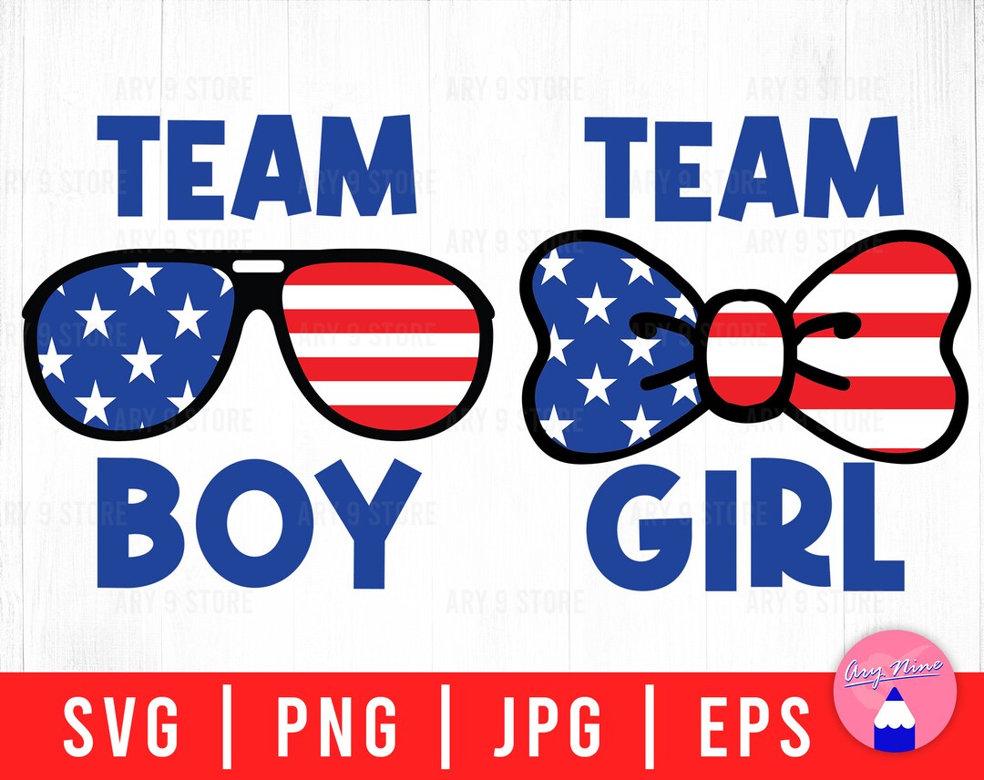 Team American Flag Sunglasses Boy, Team American Flag Bow Girl Svg Png ...