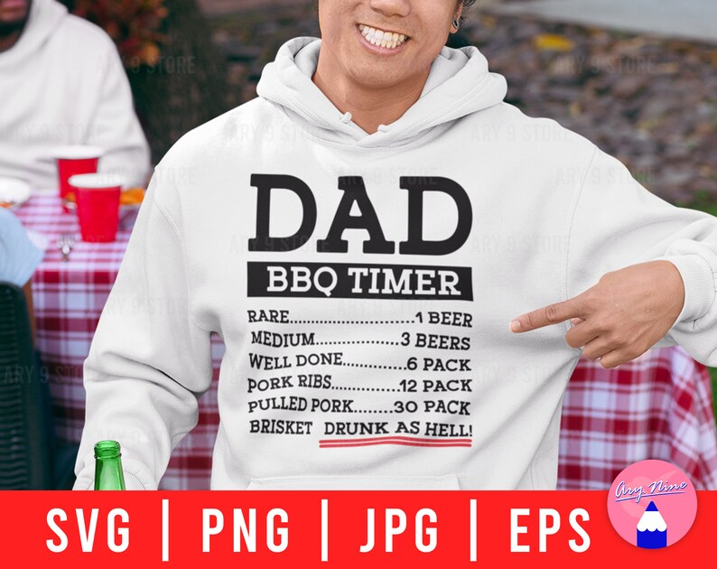Dad BBQ Timer With Beer Grill Father Camping Dad Svg Png Eps - Etsy