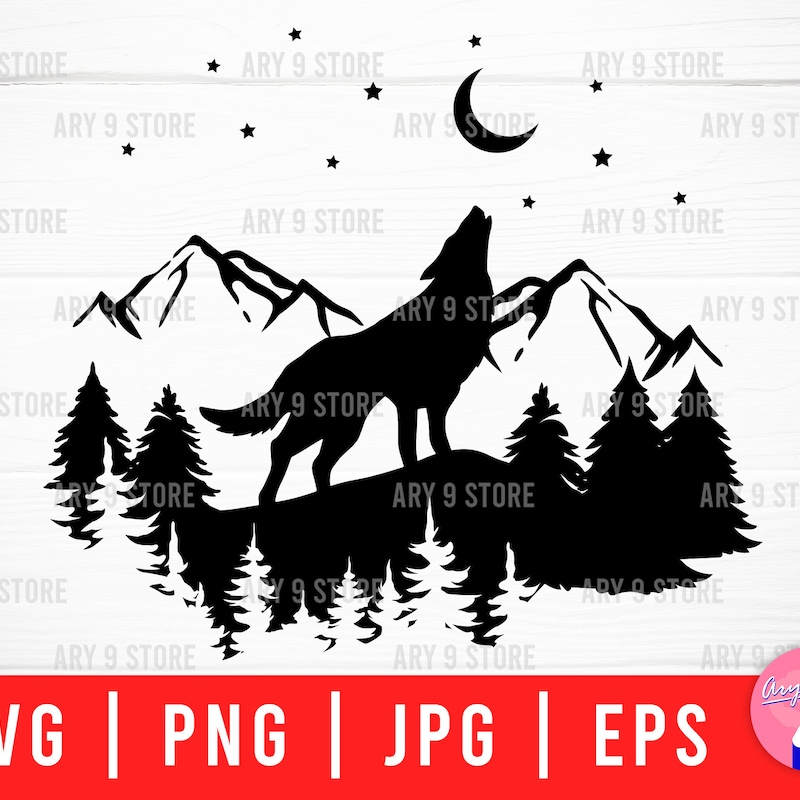 Wolf Howling at Moon - Etsy