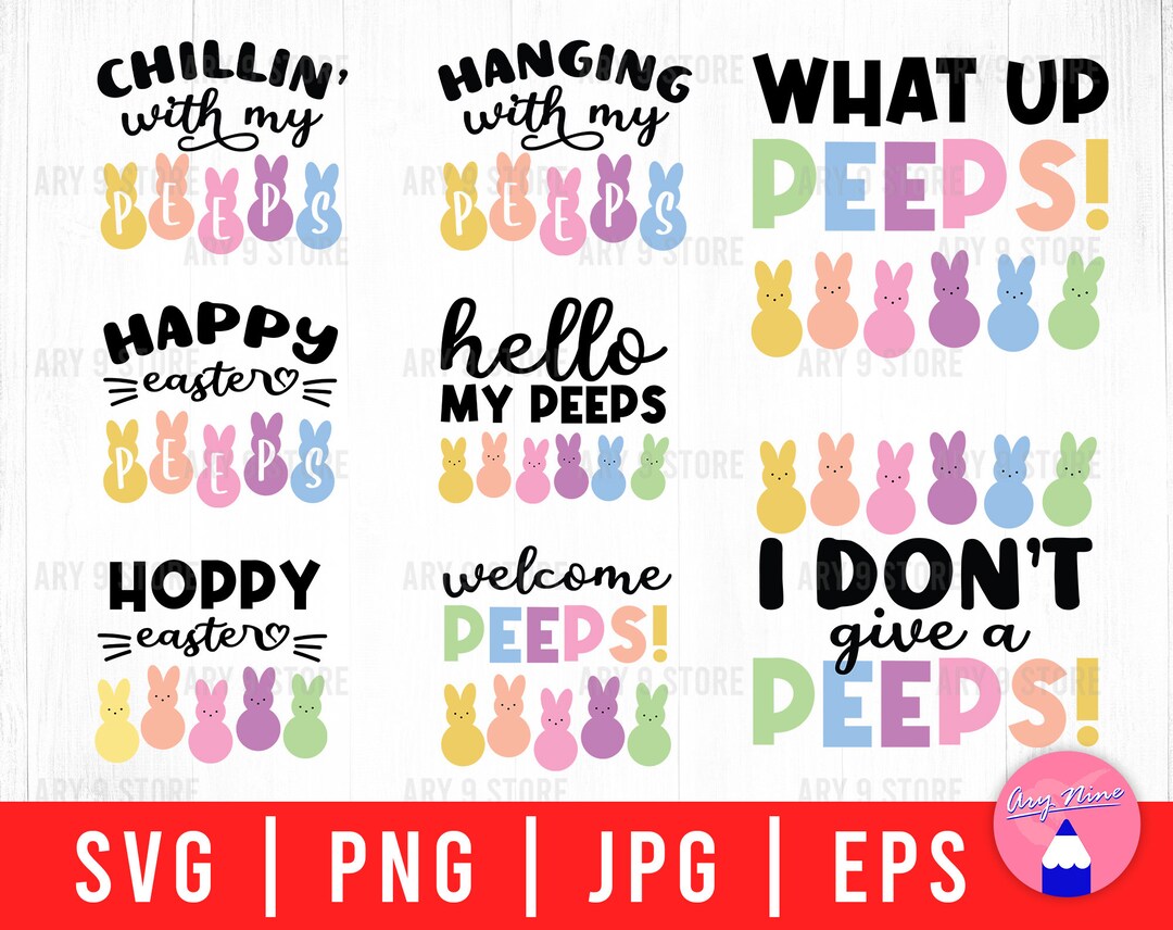 Easter Peeps Bundle 8 Design, Easter Peeps Bunnies, Easter Bunny ...