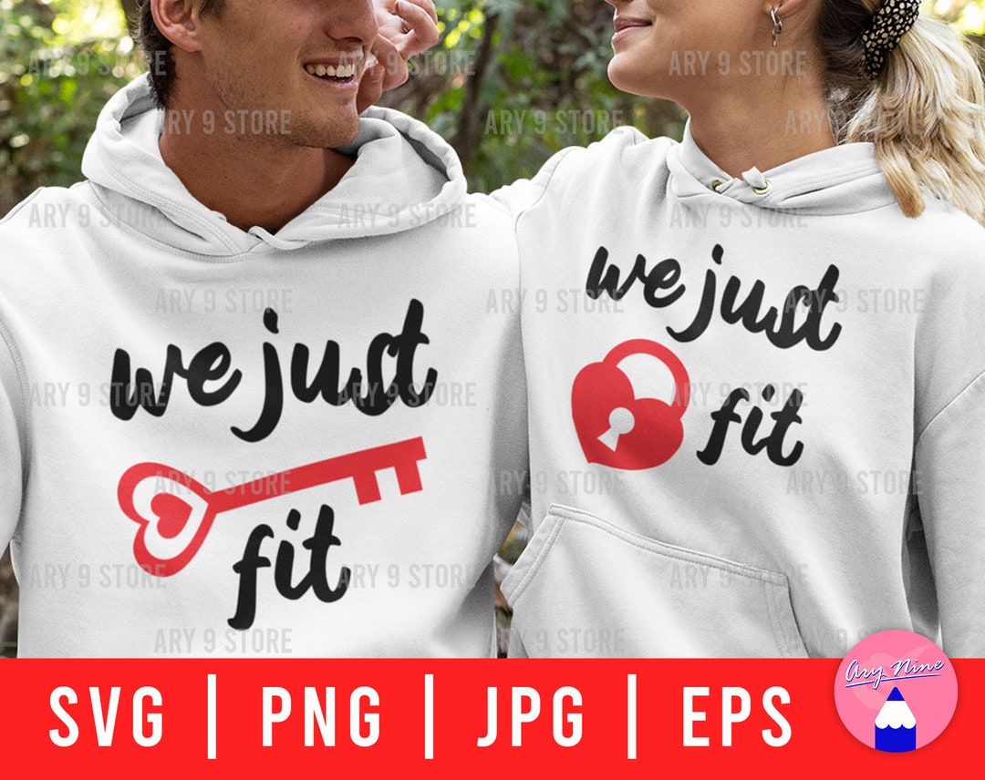 We Just Fit With Key and Heart Svg Png Eps Jpg Files | Heart and Key ...