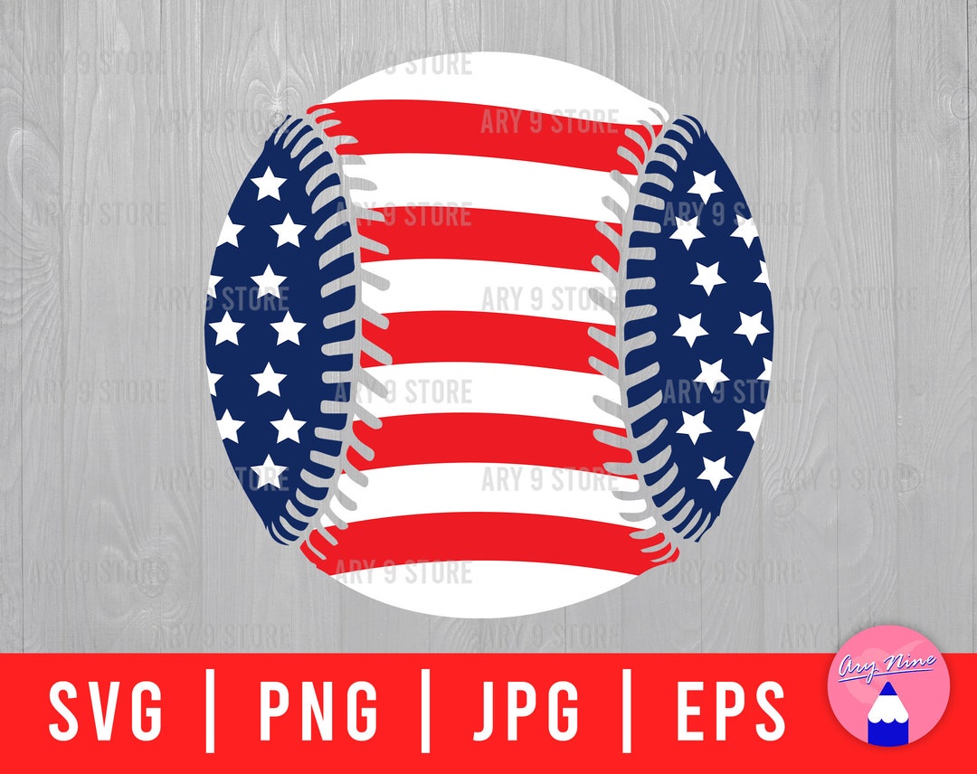 Baseball and Softball American Flag Svg Png Eps Jpg Files | Baseball ...