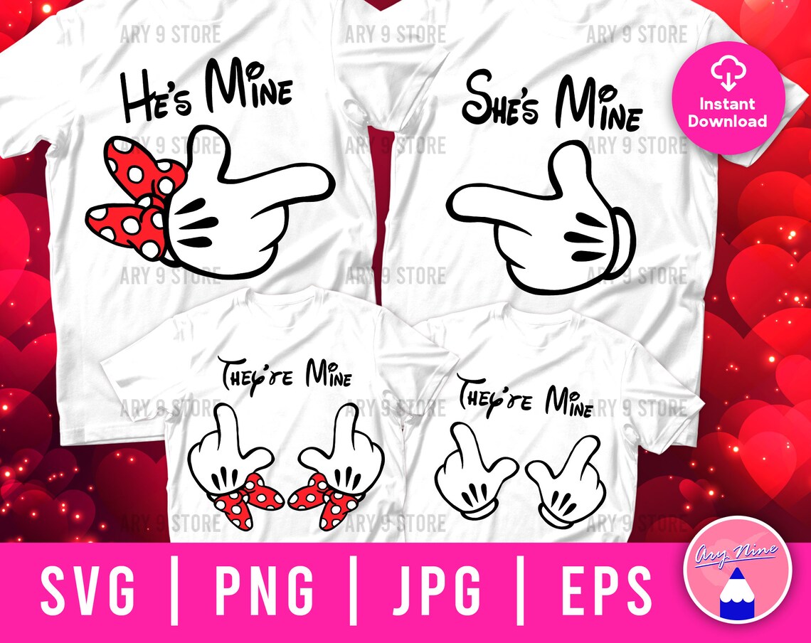 He's Mine, She's Mine, They's Mine With Hand Glove Svg Png Eps Digital ...