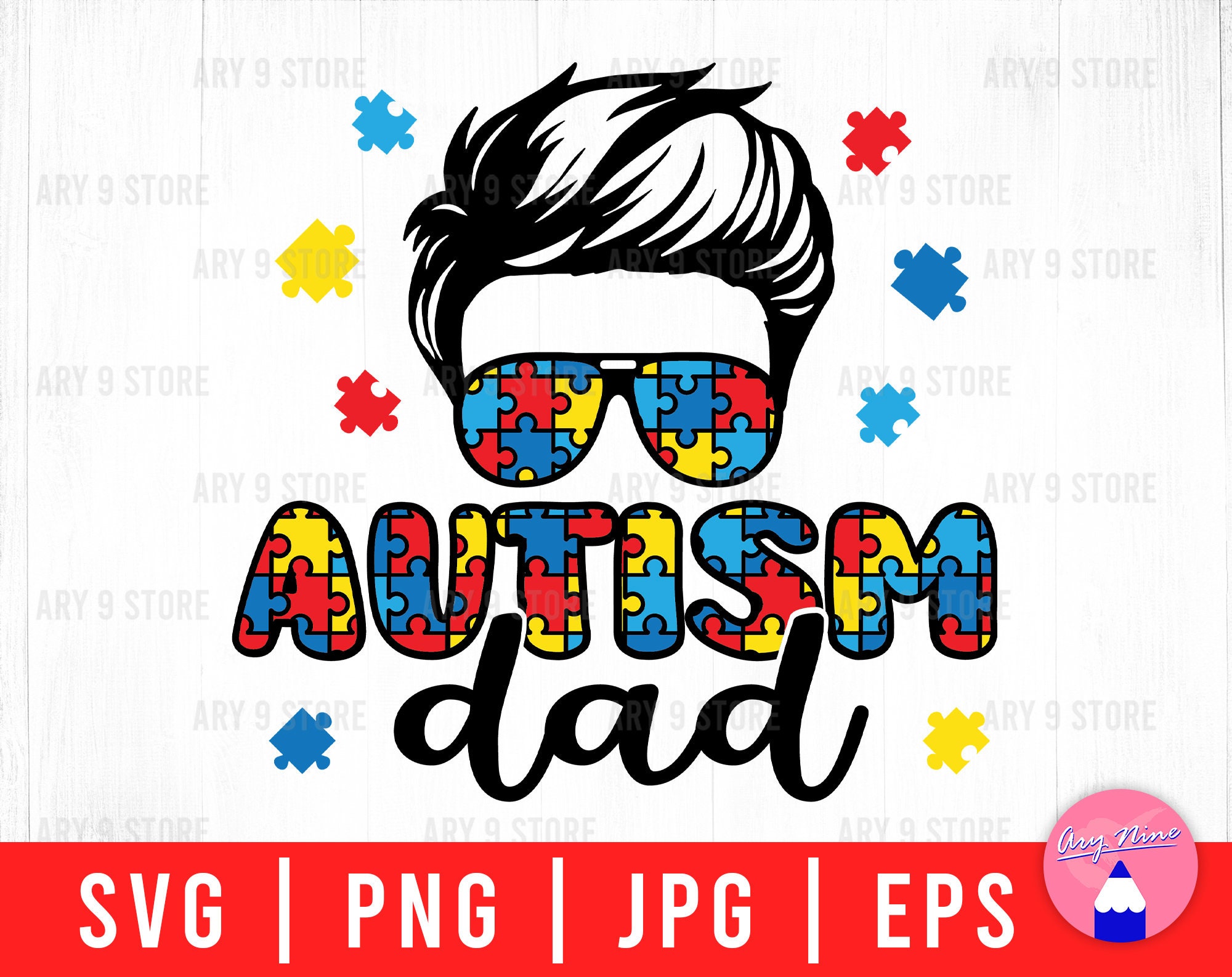 Autism Dad Autism Daddy Autism Papa Autism Awareness - Etsy