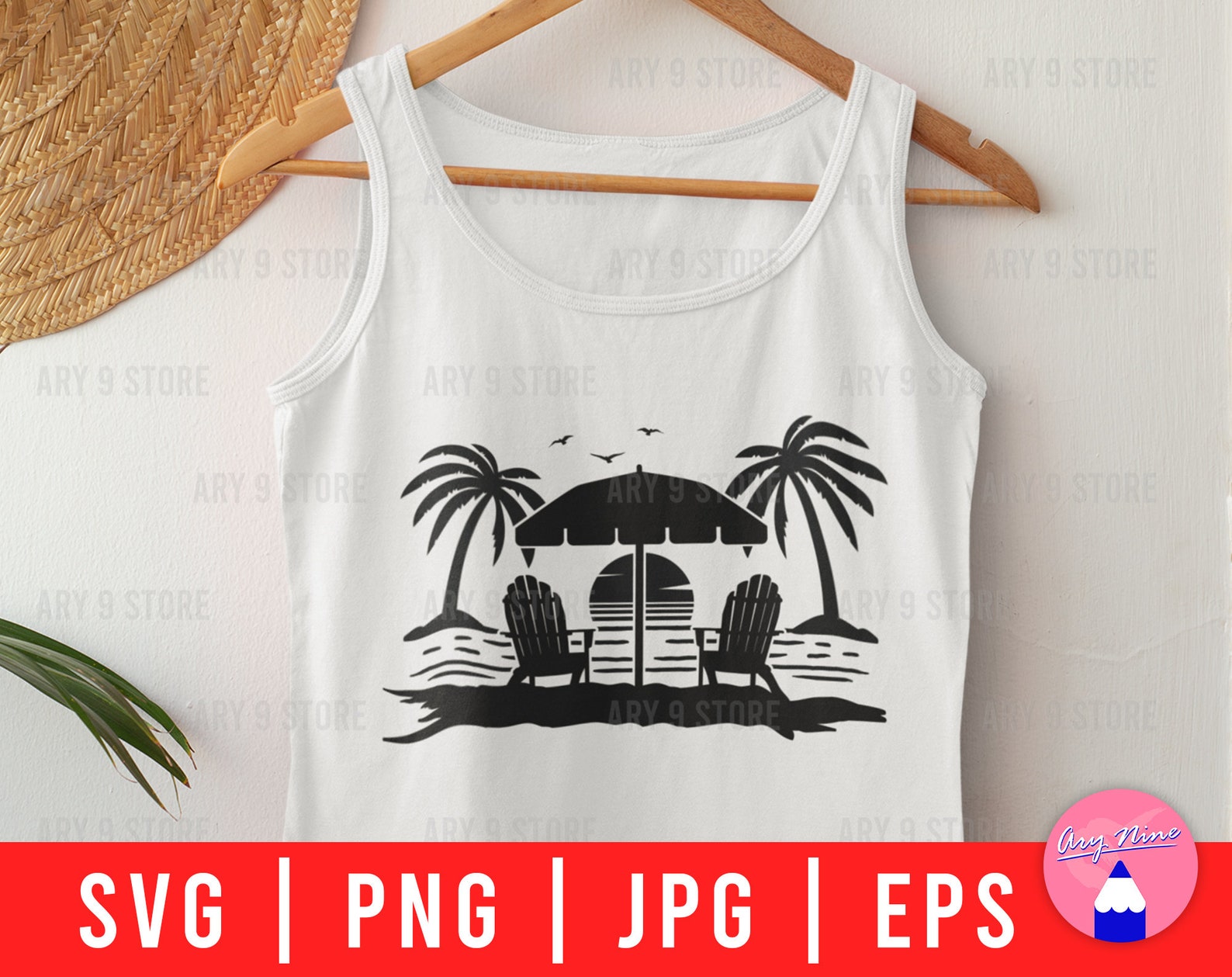 Sunset Scene With Beach Umbrella Summer Vacation Summer Trip - Etsy